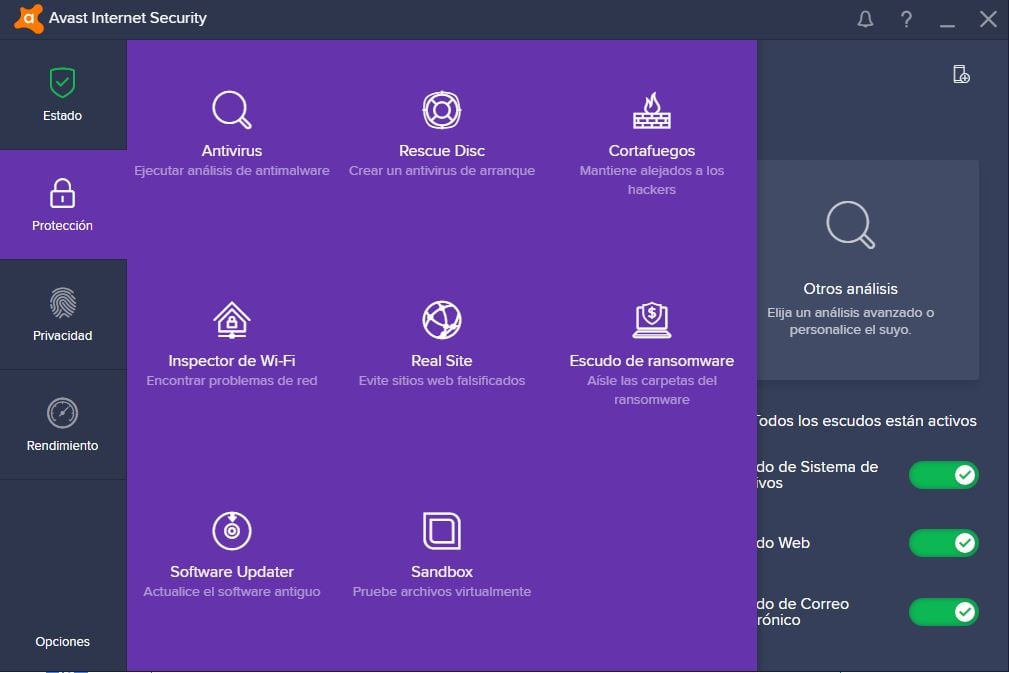 Recordando las interfaces de usuario de Avast