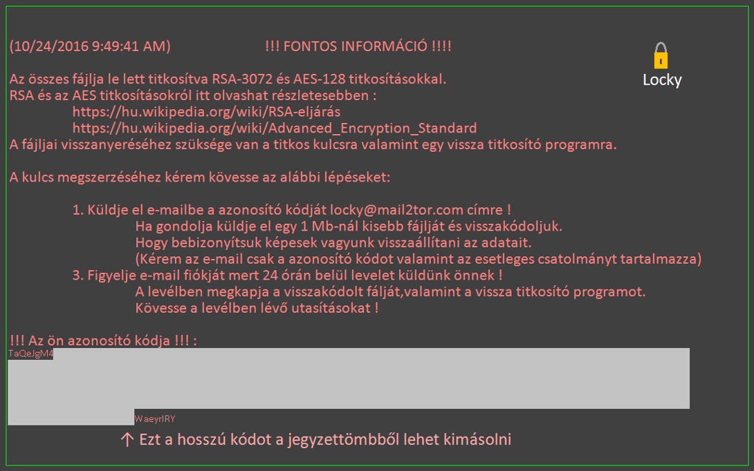 Hucky ransomware: A Hungarian Locky wannabe