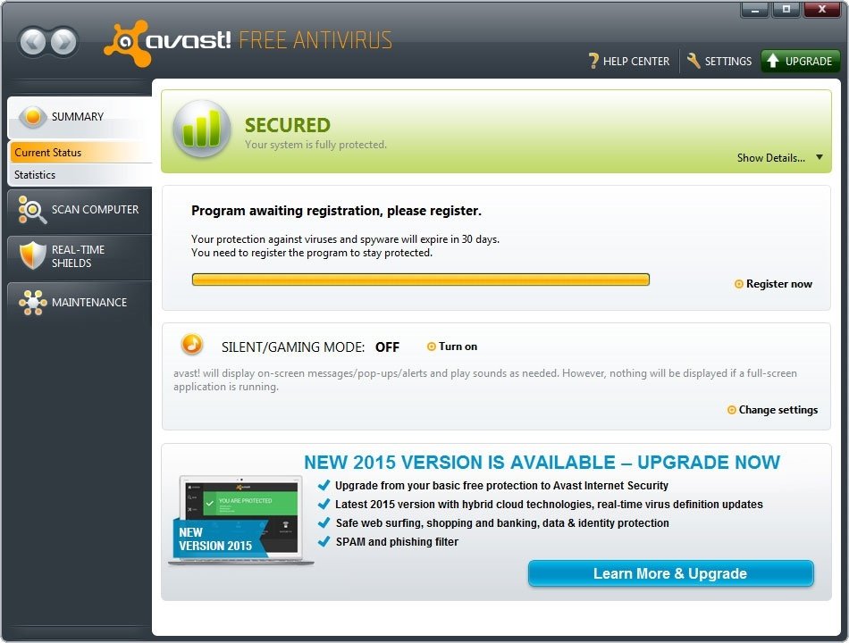 Recordando las interfaces de usuario de Avast