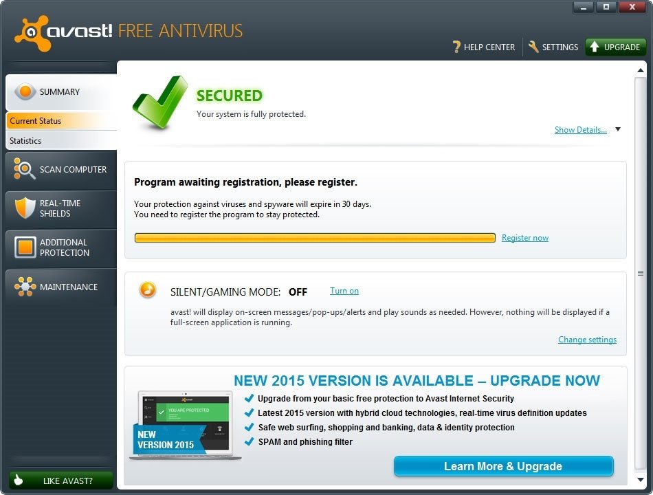 Recordando las interfaces de usuario de Avast