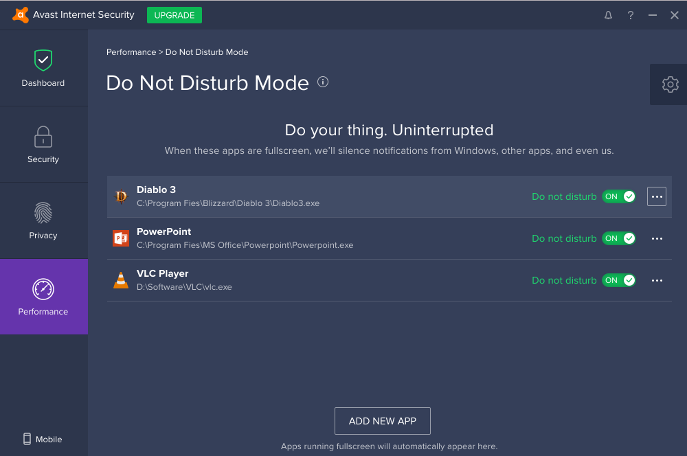 Hold all alerts with Do Not Disturb mode | Avast